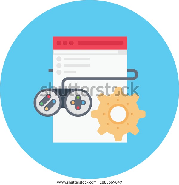 Game Setting Vector Flat Colour Icon Stock Vector (Royalty Free ...