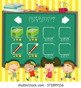 Game Template Students Classroom Illustration Stock Vector (Royalty ...