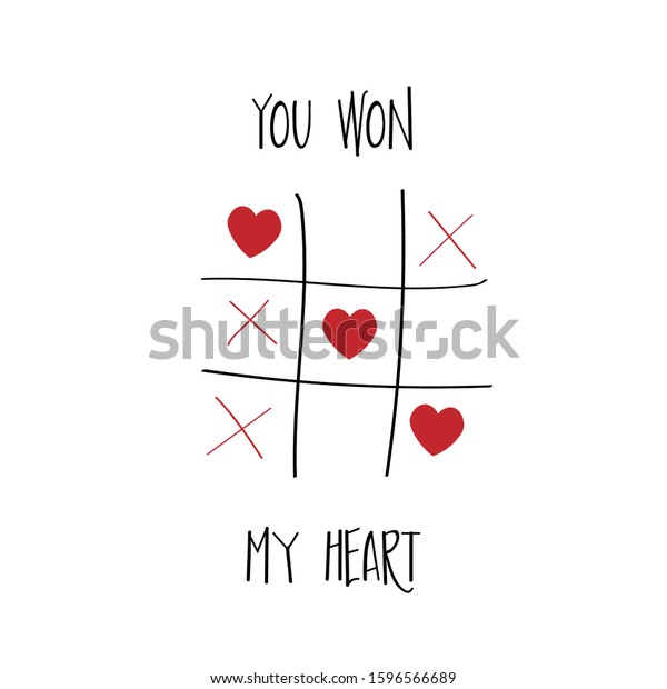 Game Tic Tac Toe Beat Hearts Stock Vector (Royalty Free) 1596566689