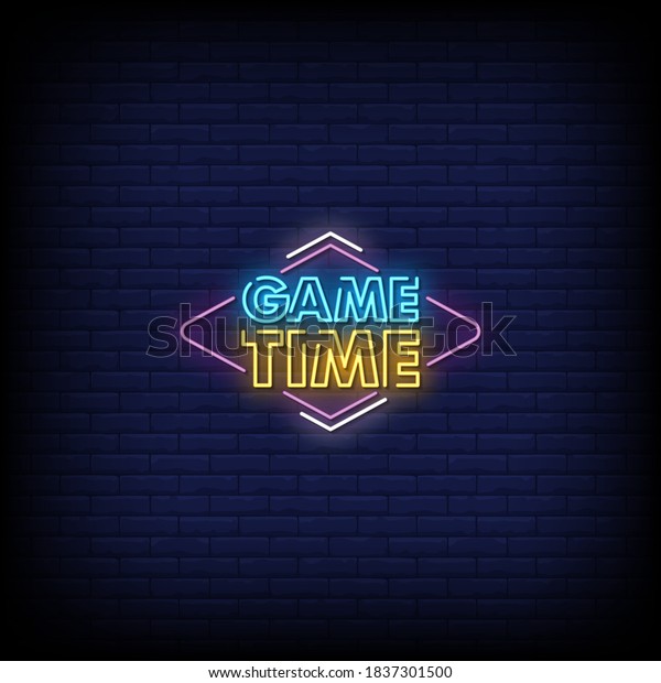 Game Time Neon Signs Vector Illustration Stock Vector (Royalty Free ...