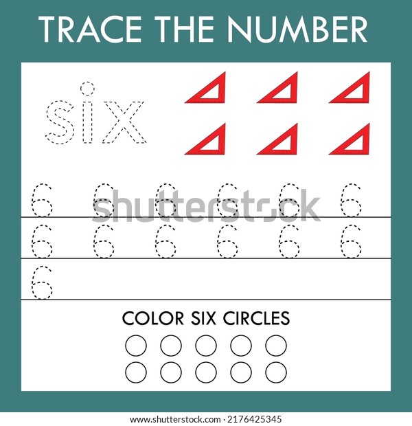 Game Tracing Outlines Number Six Red: เวกเตอร์สต็อก (ปลอดค่าลิขสิทธิ์ ...