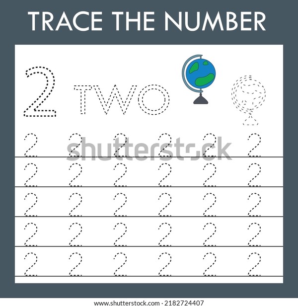 Game Tracing Outlines Number Two Globe Stock Vector (Royalty Free ...
