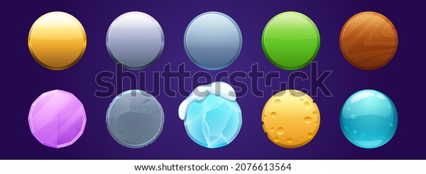Game Ui App Icons Round Buttons Stock Vector (Royalty Free) 2076613564 ...