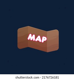 Game Ui Brown Wooden Map Button Stock Vector (Royalty Free) 2176726181 ...