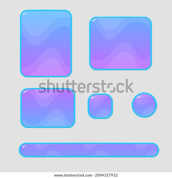 Game Ui Buttons Set Blue Purple Stock Vector (Royalty Free) 2004327932 ...