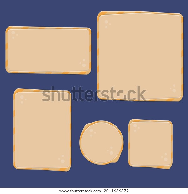 Game Ui Buttons Set Brown Orange Stock Vector (Royalty Free) 2011686872 ...