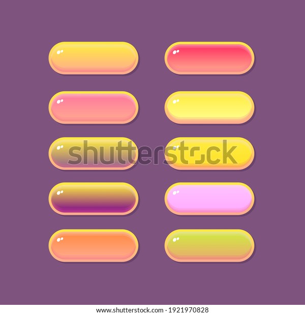 Game Ui Buttons Set Glamour Border Stock Vector (Royalty Free) 1921970828