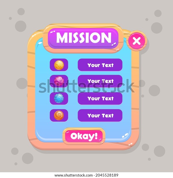 Game Ui Buttons Set Pink Orange Stock Vector (Royalty Free) 2045528189 ...