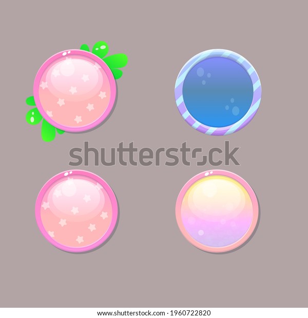 Game Ui Circle Cartoon Cute Buttons Stock Vector (Royalty Free ...