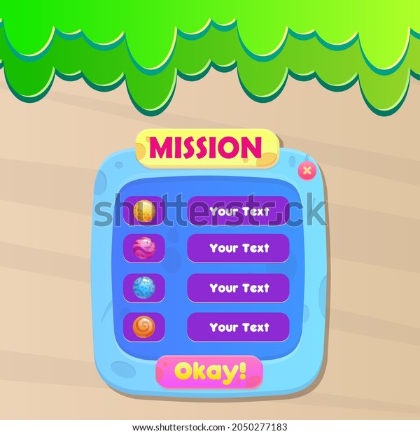 Game Ui Mission Set Stone Age Stock Vector (Royalty Free) 2050277183 ...