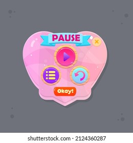 Game Ui Pause Popup Window Ribbon Stock Vector (Royalty Free ...
