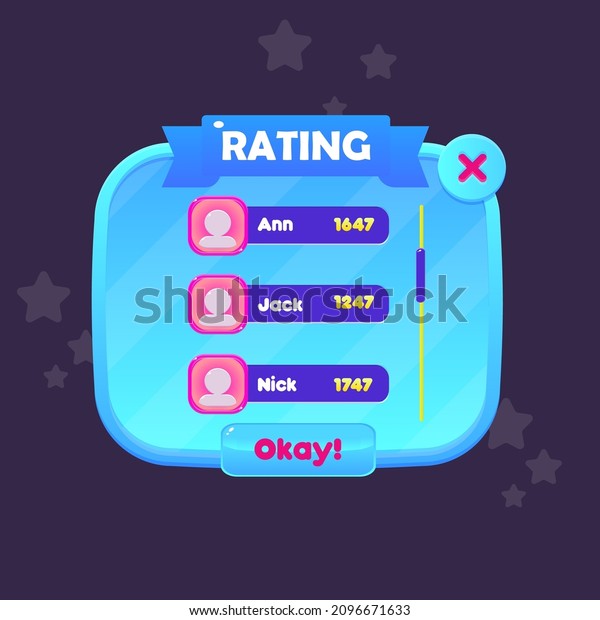 Game Ui Pop Rating Chart Users Stock Vector (Royalty Free) 2096671633 ...