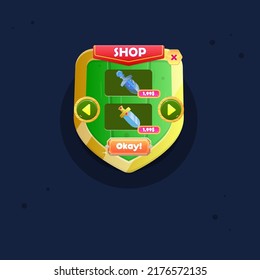 Game Ui Pop Window Shop Double Stock Vector (Royalty Free) 2176572135 ...