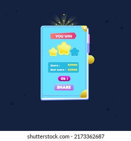 Game Ui Pop Window You Win Stock Vector (Royalty Free) 2173362687 ...