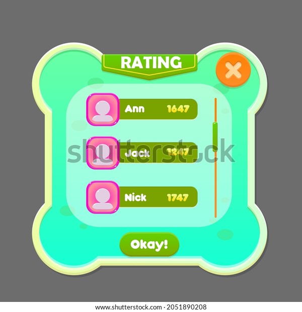 Game Ui Rating Chart Users Button Stock Vector (Royalty Free) 2051890208