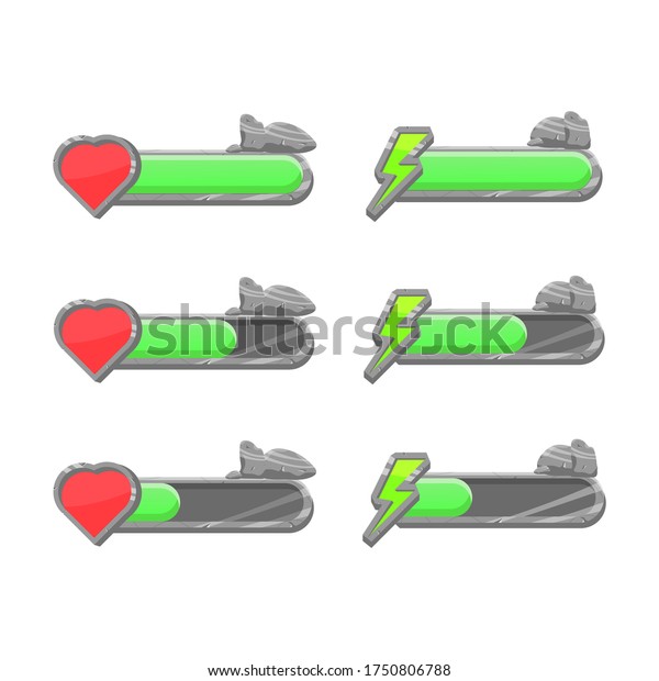 Game Ui Rock Theme Kit Set Stock Vector (Royalty Free) 1750806788 ...