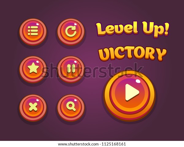 Game Ui Set Buttons Titles Level Stock Vector (Royalty Free) 1125168161
