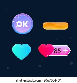 Game Ui Set Rounded Ok Button Stock Vector (Royalty Free) 2067504434 ...