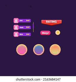 Game Ui Set Wooden Rounded Pop Stock Vector (Royalty Free) 2163684147 ...