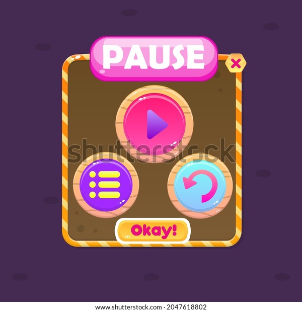 Game Ui Window Pause Orange Halloween Stock Vector (Royalty Free ...
