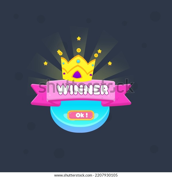 Game Ui Winner Pop Badge Crown Stock Vector (Royalty Free) 2207930105 ...