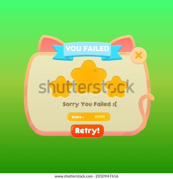 Game Ui You Failed Pop Window Stock Vector (Royalty Free) 2050947656 ...