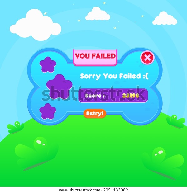 Game Ui You Failed Window Pop Stock Vector (Royalty Free) 2051133089 ...