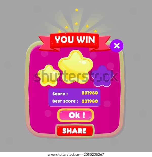 Game Ui You Win Pop Window: เวกเตอร์สต็อก (ปลอดค่าลิขสิทธิ์) 2050235267 ...
