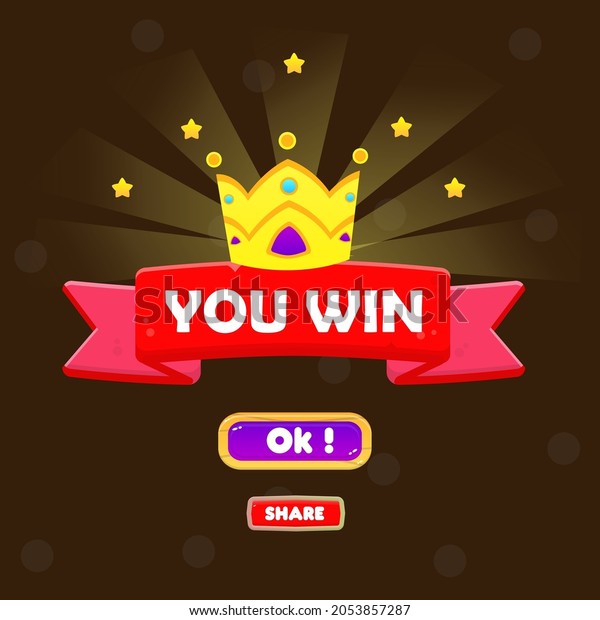 Game Ui You Win Pop Badge Stock Vector (Royalty Free) 2053857287 ...