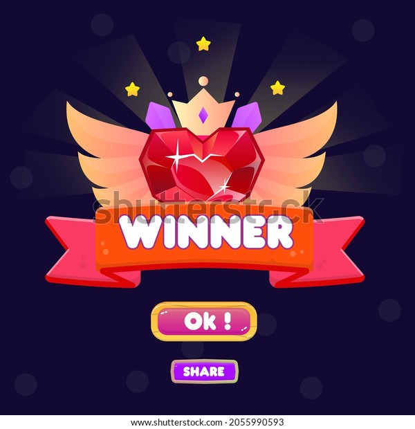 Game Ui You Win Pop Badge Stock Vector (Royalty Free) 2055990593