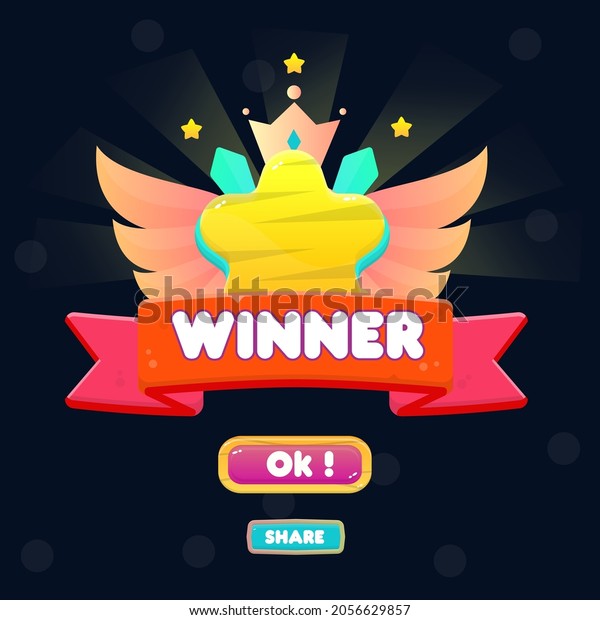 Game Ui You Win Pop Badge Stock Vector (Royalty Free) 2056629857 ...