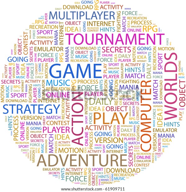 Game Word Collage On White Background Stock Vector (Royalty Free ...