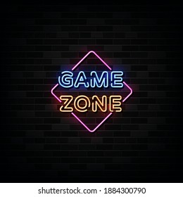 Game Zone Neon Signs Vector Design Stock Vector (Royalty Free ...