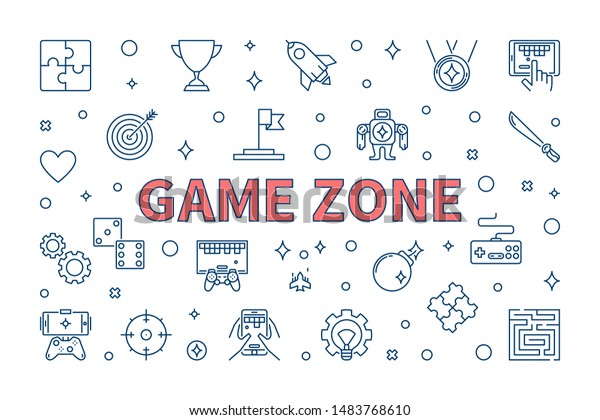 Game Zone Vector Concept Horizontal Illustration Stock Vector (Royalty ...
