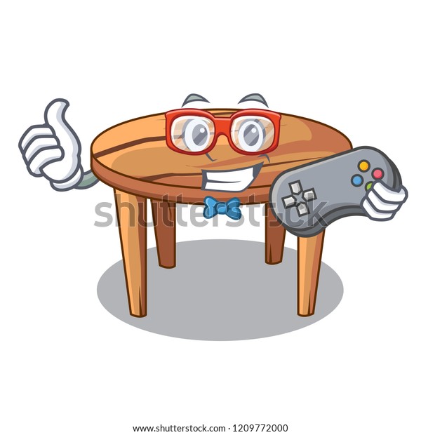 Gamer Cartoon Wooden Dining Table Kitchen Stock Vector (Royalty Free ...