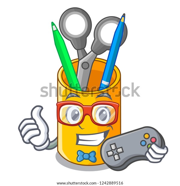 Gamer Desktop Organizer Shape On Cartoon Stock Vector (Royalty Free ...