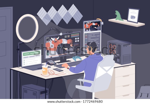 13,857 Man Playing Computer Stock Vectors, Images & Vector Art ...