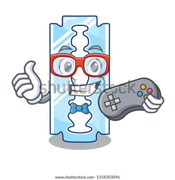 Gamer Razor Blade Border Cartoon Cyan Stock Vector (Royalty Free ...
