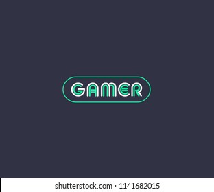 Gamer Typography Label Logo Design Stock Vector (Royalty Free ...