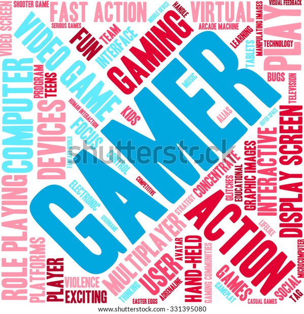 Gamer Word Cloud On White Background Stock Vector (Royalty Free ...