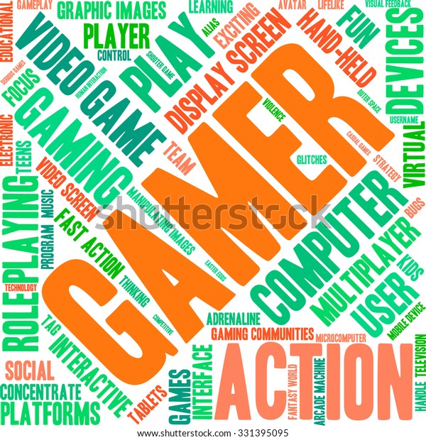 Gamer Word Cloud On White Background Stock Vector (Royalty Free ...