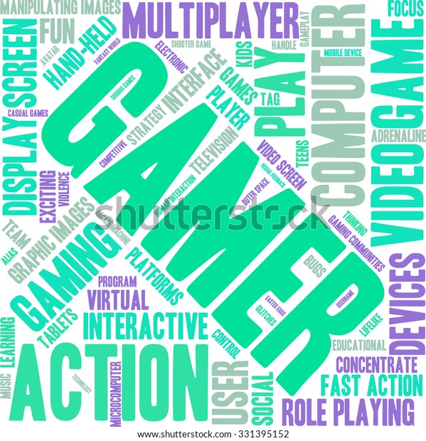 Gamer Word Cloud On White Background Stock Vector (Royalty Free ...