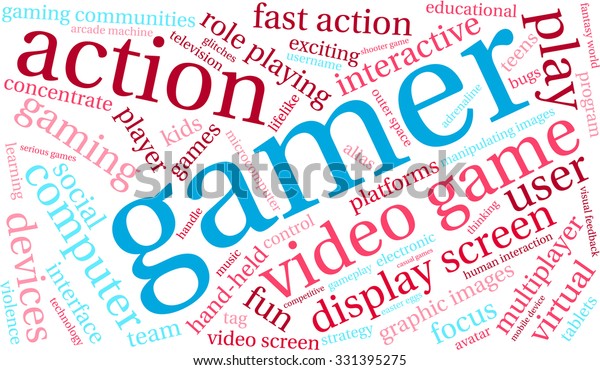 Gamer Word Cloud On White Background Stock Vector (Royalty Free ...
