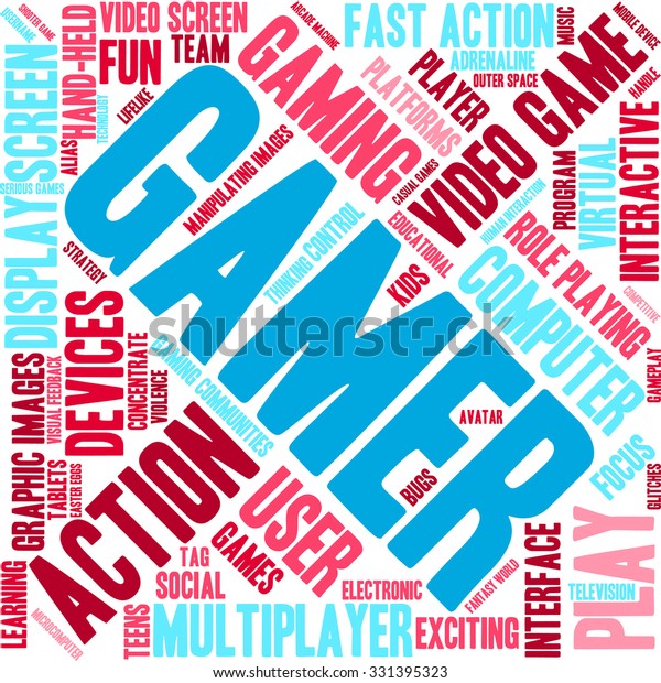 Gamer Word Cloud On White Background Stock Vector (Royalty Free ...