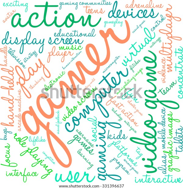 Gamer Word Cloud On White Background Stock Vector (Royalty Free ...