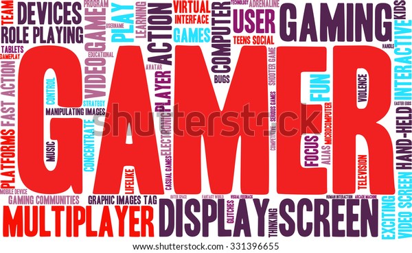 Gamer Word Cloud On White Background Stock Vector (Royalty Free ...