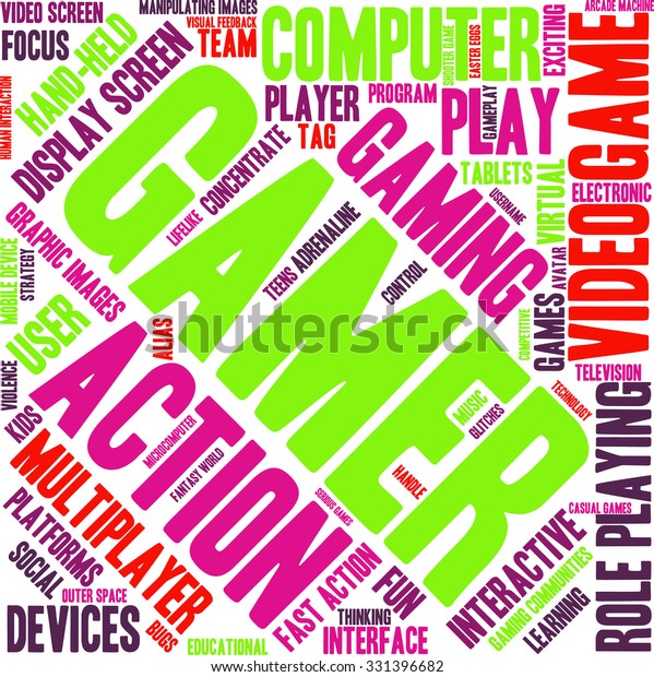 Gamer Word Cloud On White Background Stock Vector (Royalty Free ...