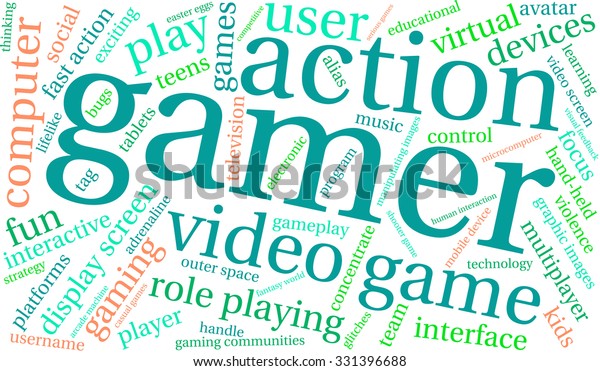 Gamer Word Cloud On White Background Stock Vector (Royalty Free ...