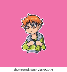 Gaming Character Chibi Logo Design Stock Vector (Royalty Free ...