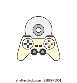 Gaming Controller Disc Icon Color Isolated Stock Vector (Royalty Free ...